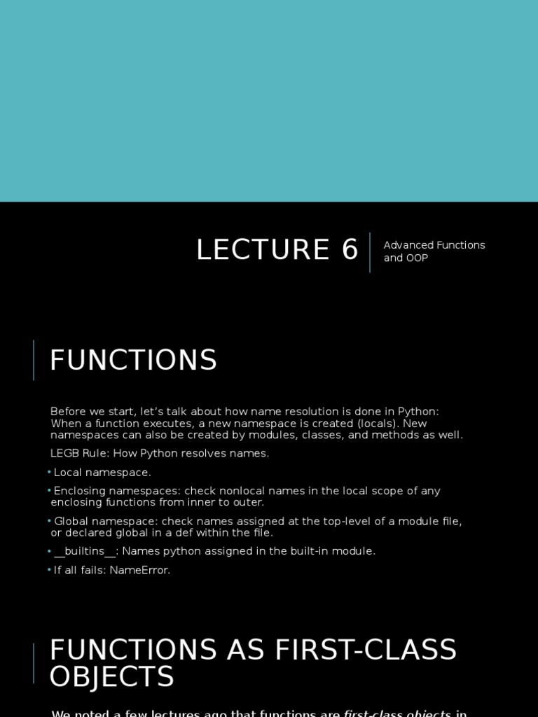Adv Functions and OOP | PDF | Class (Computer Programming) | Scope ...