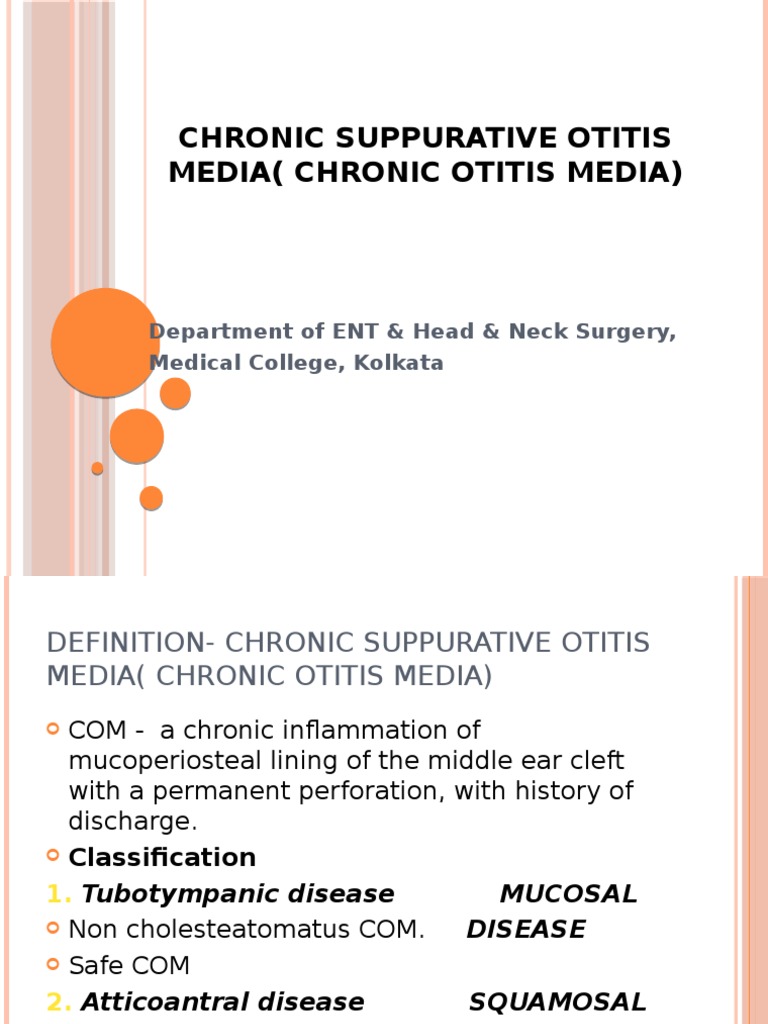 Chronic Suppurative Otitis Media (Chronic Otitis Media) | PDF ...
