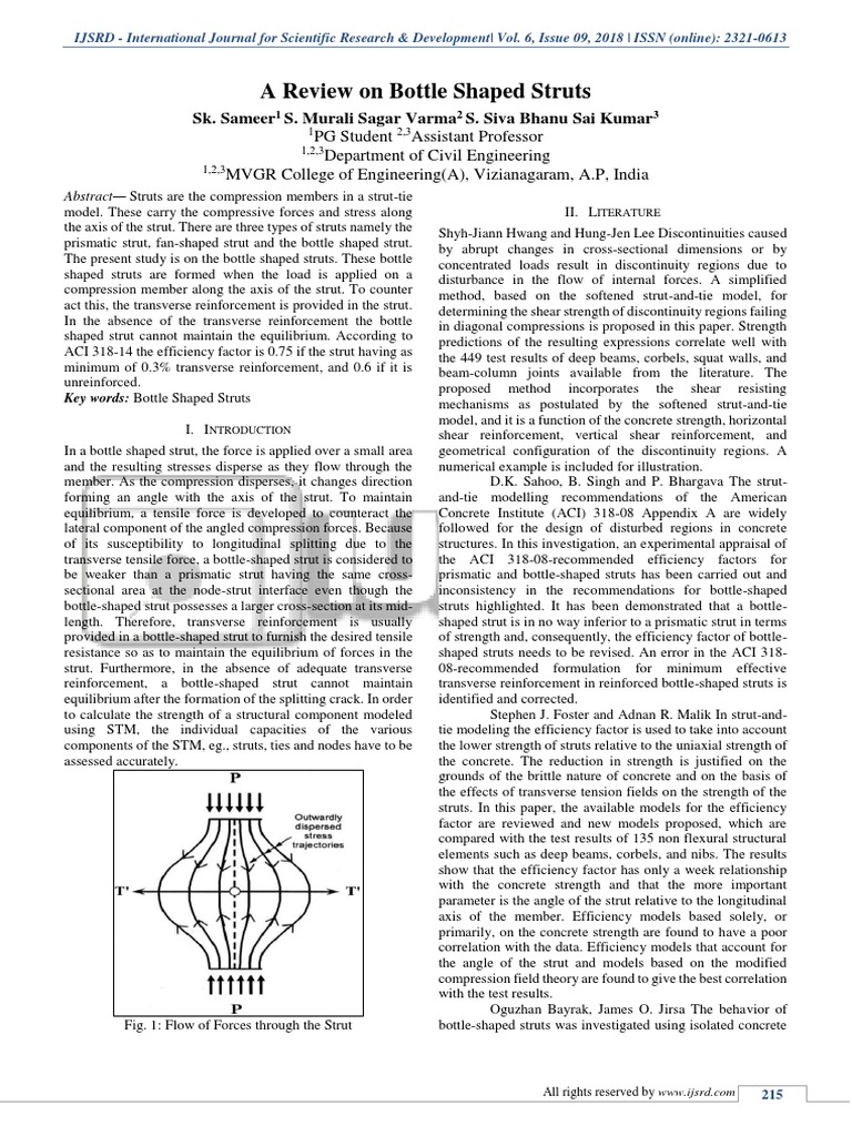 A Review On Bottle Shaped Struts IJSRDV6 PDF | PDF | Strength Of ...