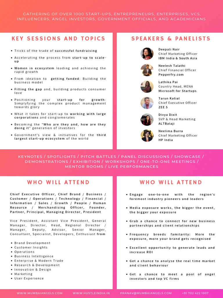 Key Sessions and Topics Speakers & Panelists | PDF | Startup Company ...