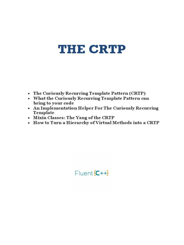 The Crtp Bring To Your Code Template Pdf Class Computer Programming Inheritance Object 2300