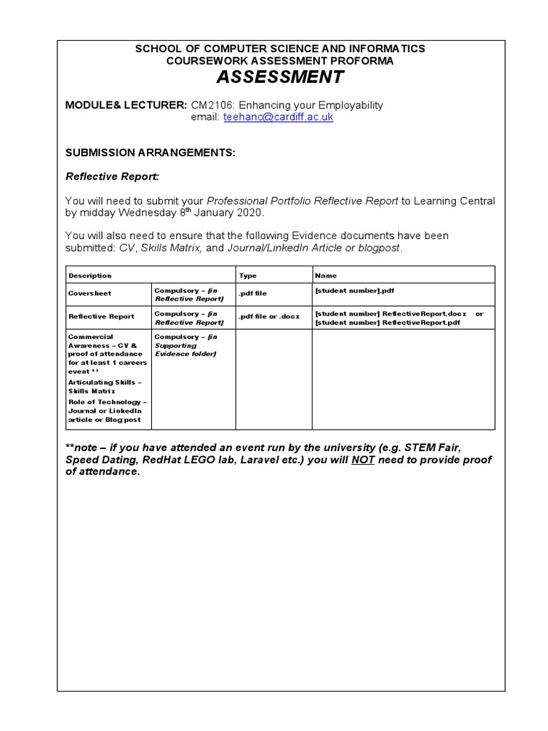 CM2106 - Professional Portfolio Reflective Report 2019 DRAFT | PDF ...