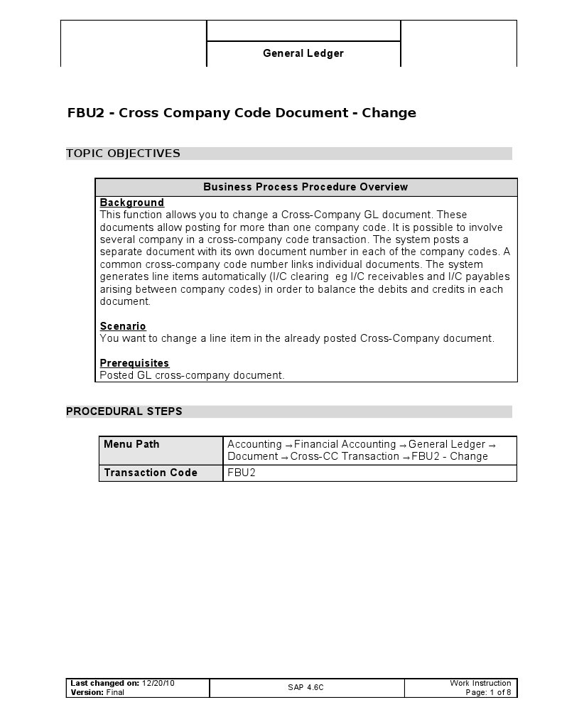 R - FBU2 Cross Company Code Document - Change | PDF | Debits And Credits | Computing