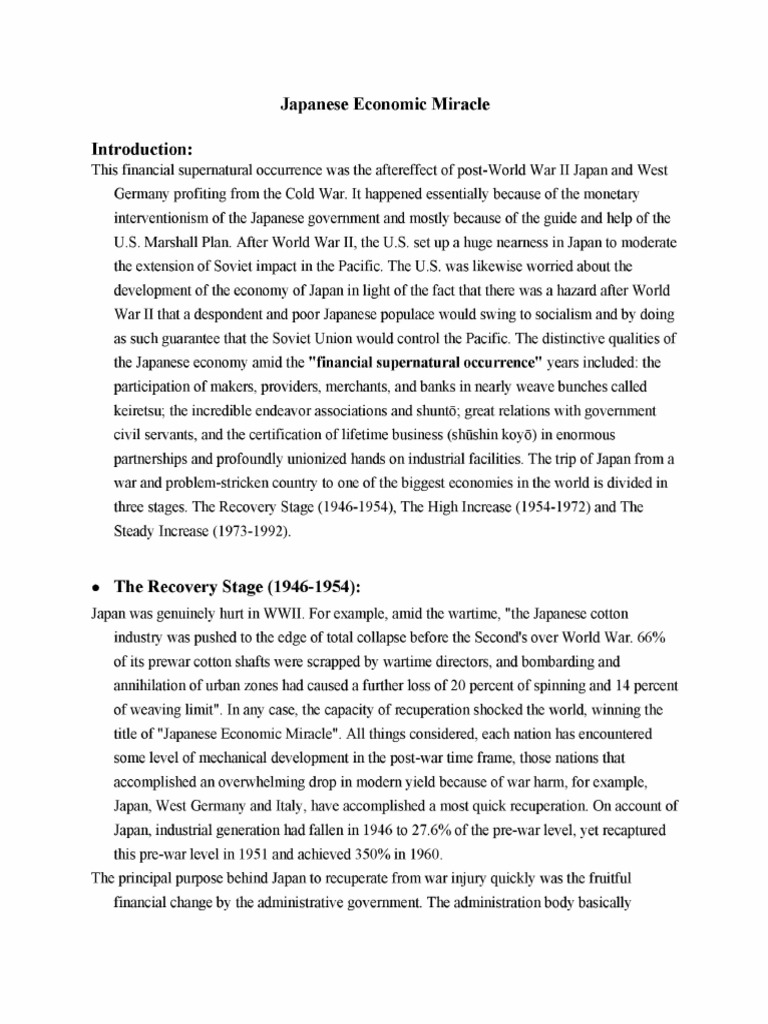 The Japanese Economic Miracle Explained | PDF | Japan | Economies