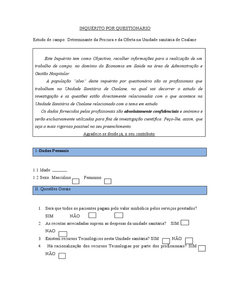 Inquérito Por Questionário | PDF