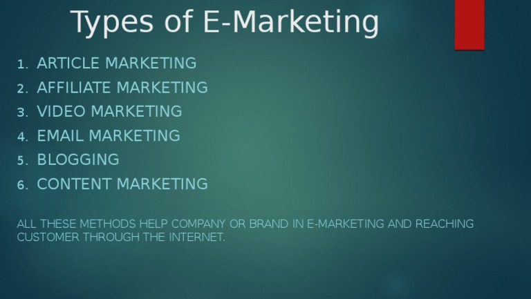 Types of E Marketing | PDF