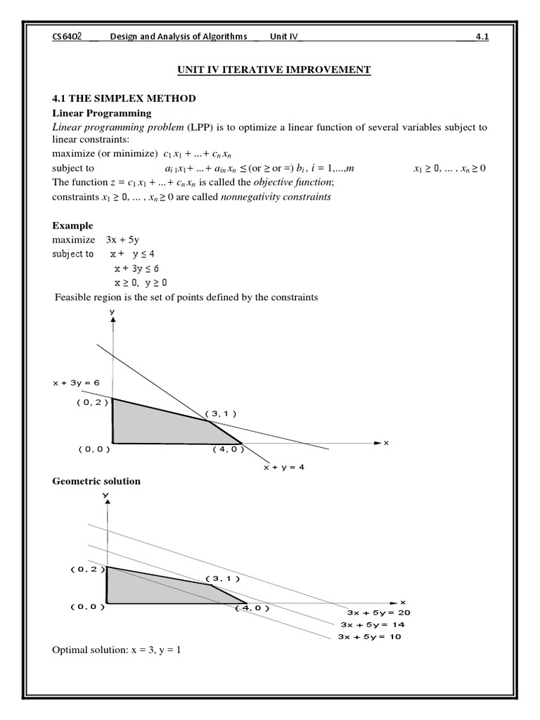 Daa Unit4 PDF | PDF | Linear Programming | Mathematical Relations