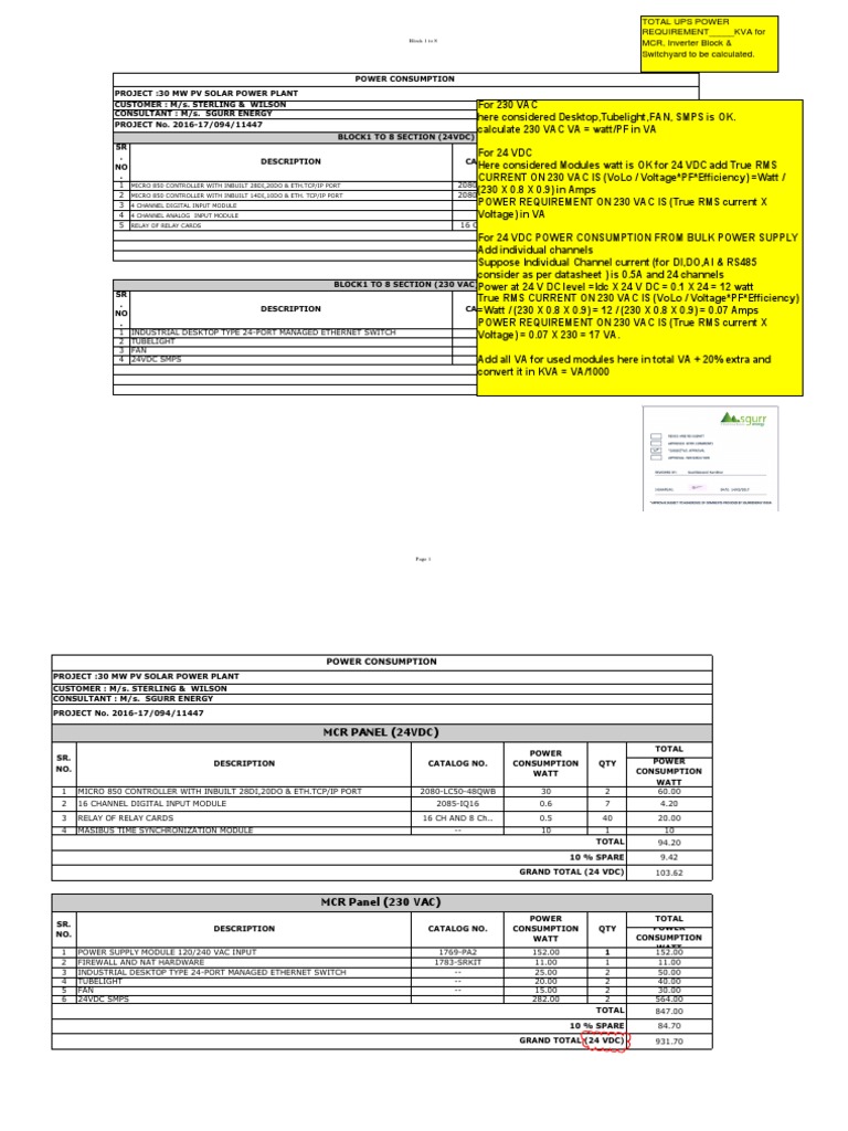 Power Calculation | PDF | Solar Power | Power Station