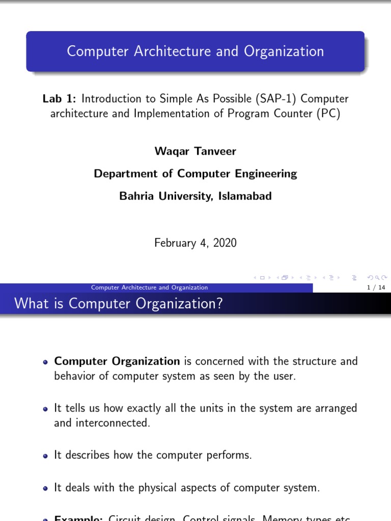 Program Counter of SAP-1 (Computer Architecture and Organization) | PDF ...