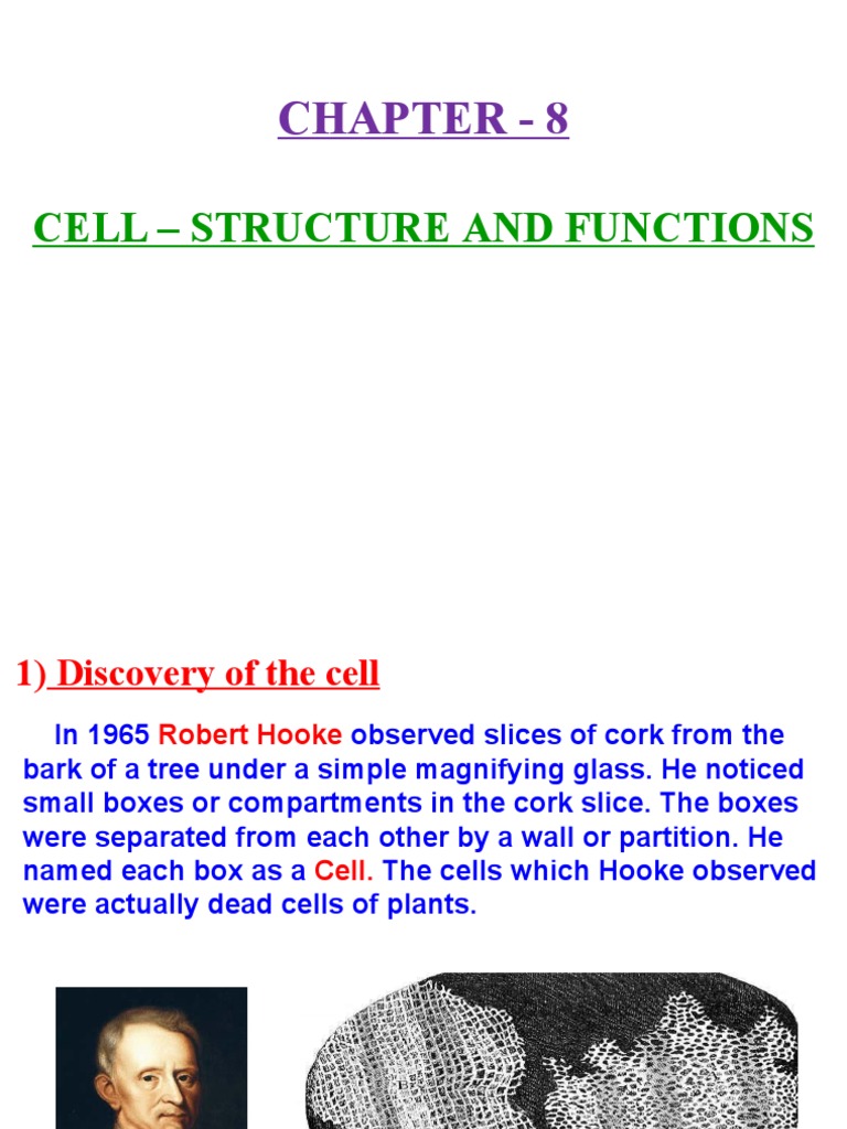 Chapter - 8: Cell - Structure and Functions | PDF | Cytoplasm | Cell ...