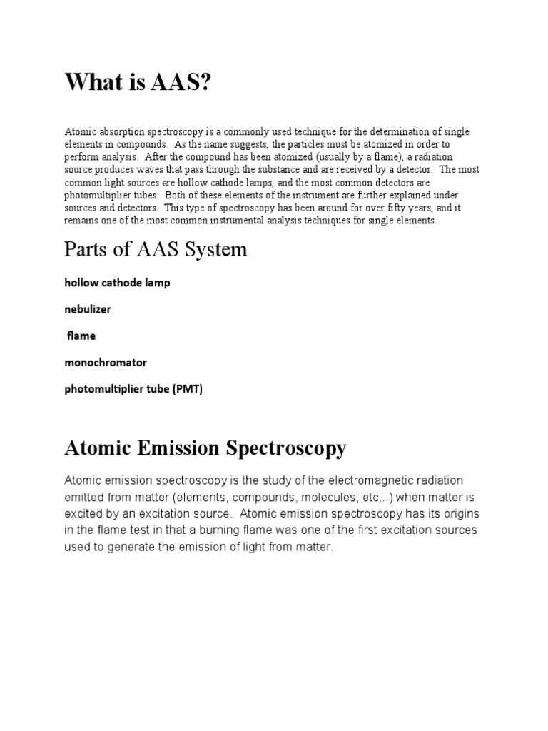 What Is AAS?: Parts of AAS System | PDF