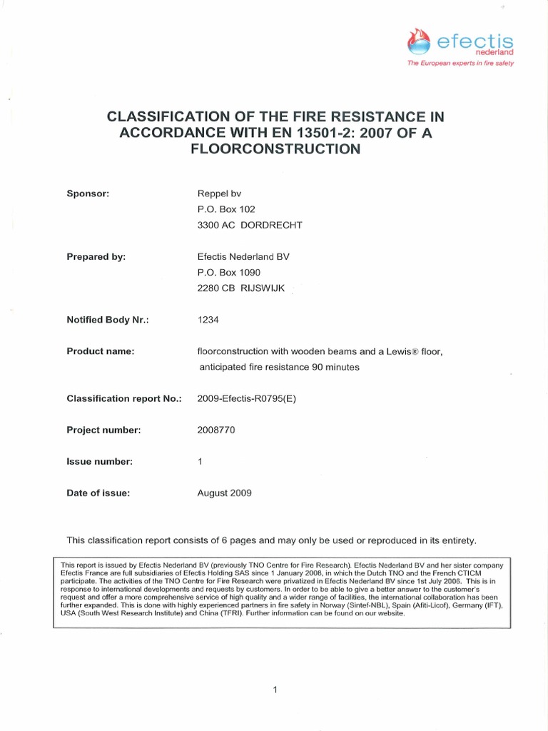 Lewis Efectis Classification of Fire Resistance en 13501 2 89 Min PDF | PDF