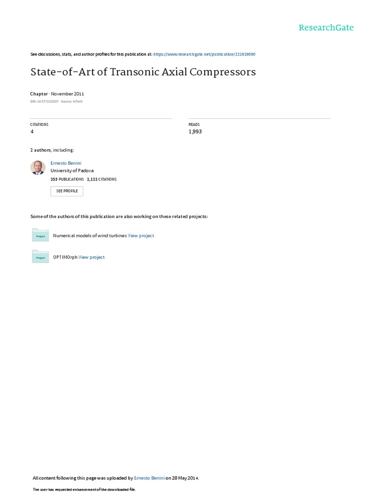 State-of-Art of Transonic Axial Compressors: November 2011 | PDF ...