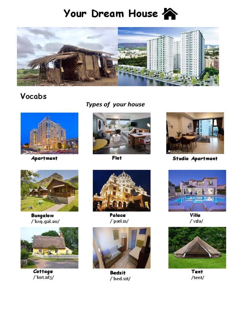 Vocabs: Types of Your House | PDF | Apartment | Home