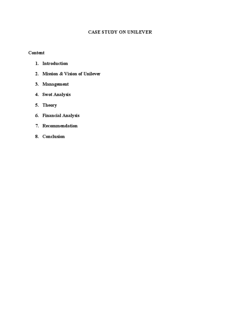 Case Study On Unilever | PDF | Unilever | Brand