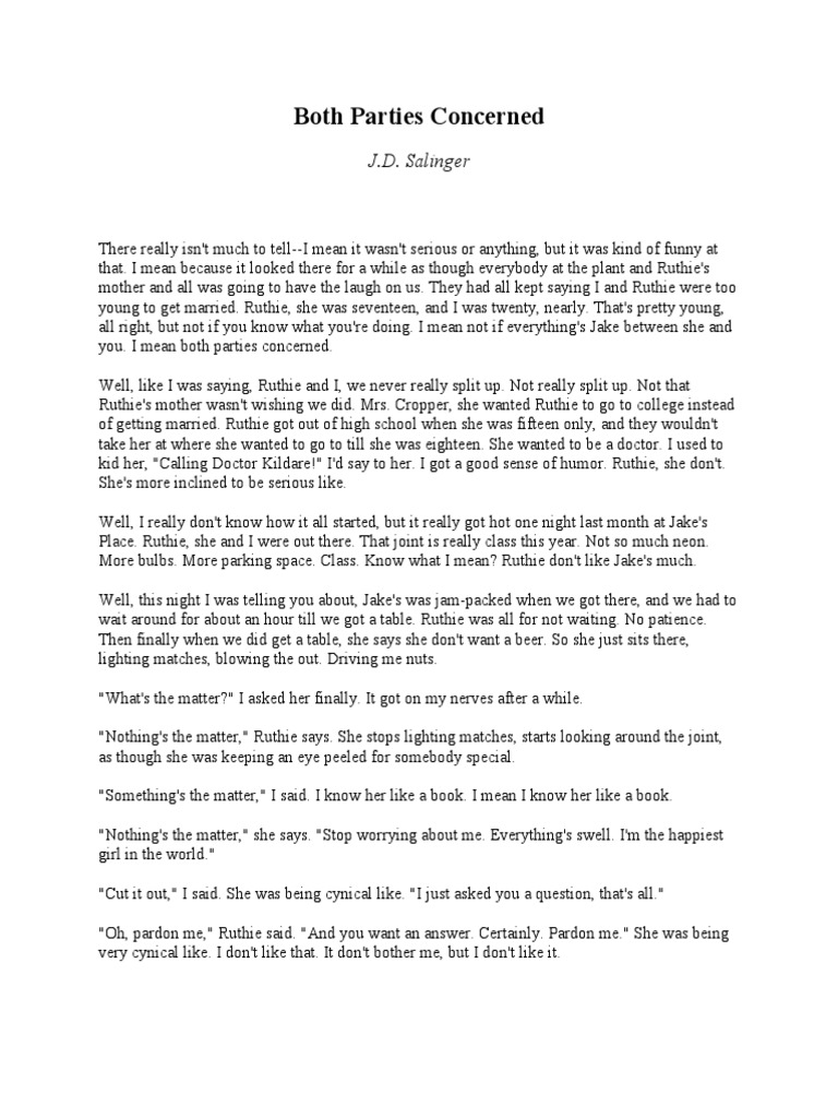 Both Parties Concerned | PDF | Poetry