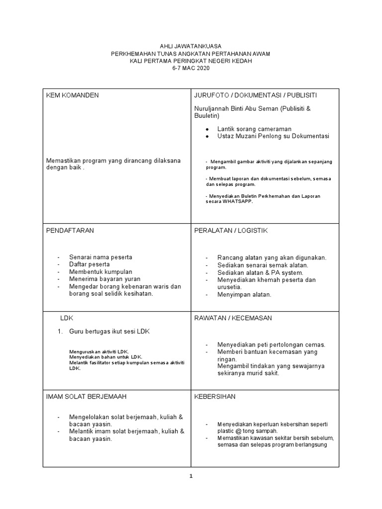 Ajk Program Perkhemahan Ub Pengakap | PDF