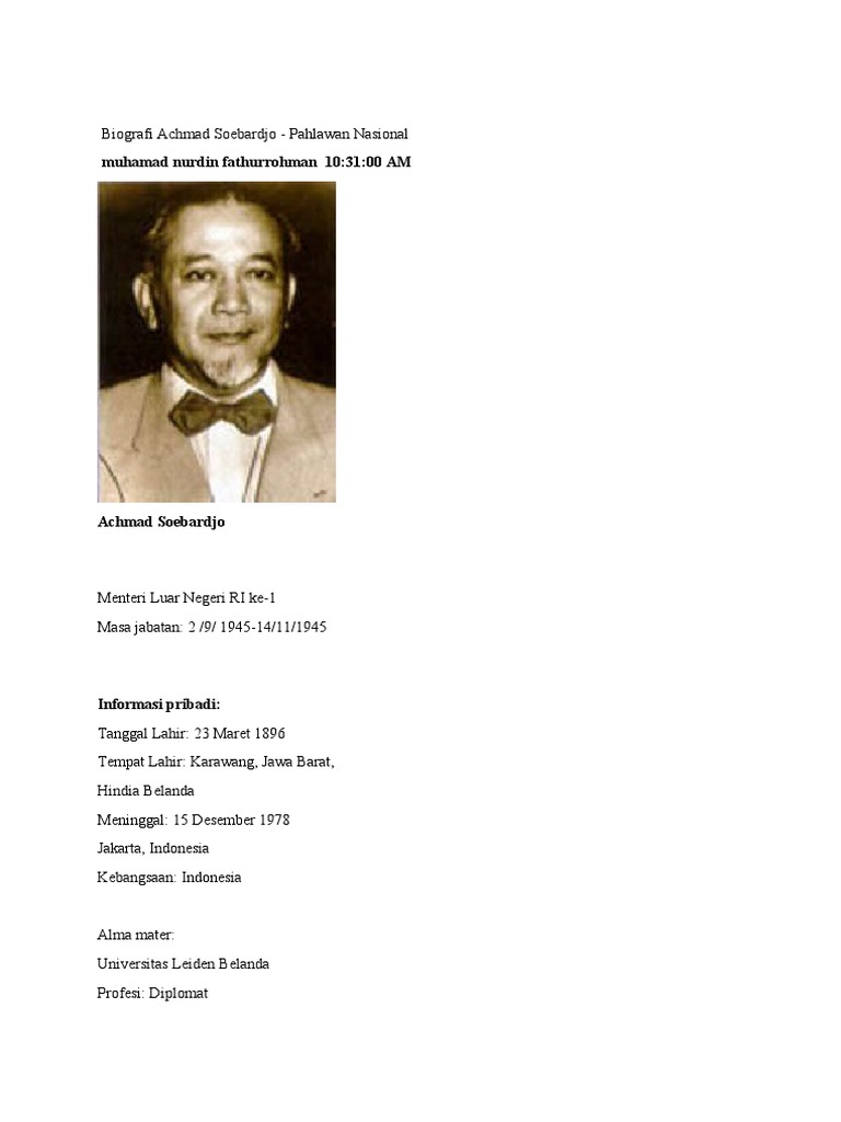 Biografi Ahmad Soebardjo Pdf