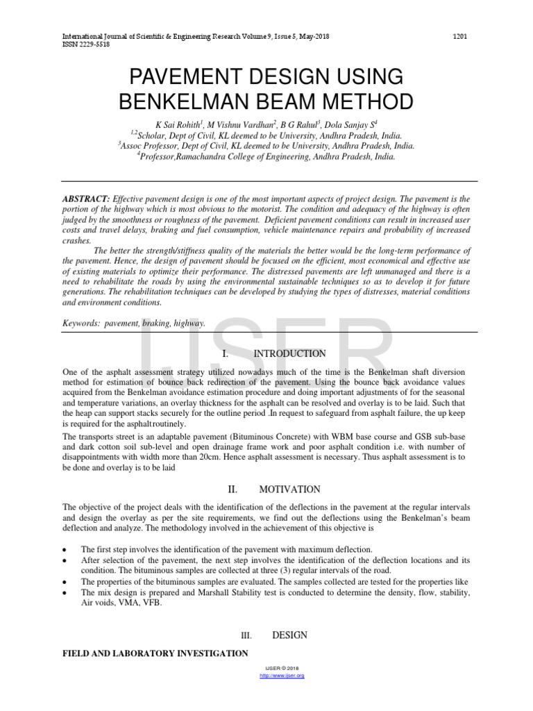 Pavement Design Using Benkelman Beam Method PDF | PDF | Road Surface ...
