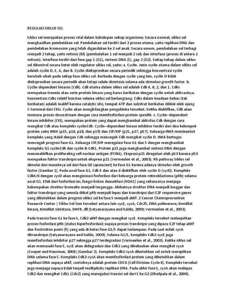 Regulasi Siklus Sel dan Checkpoint | PDF