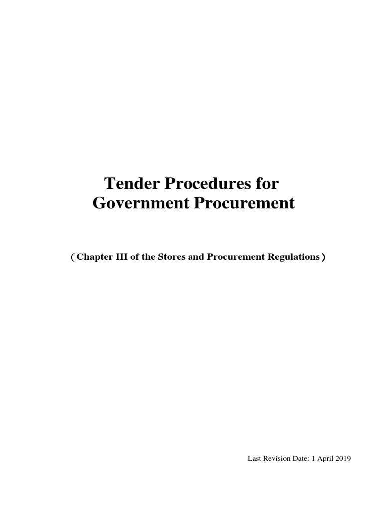 Tender Procedures For Government Procurement | PDF | Procurement ...