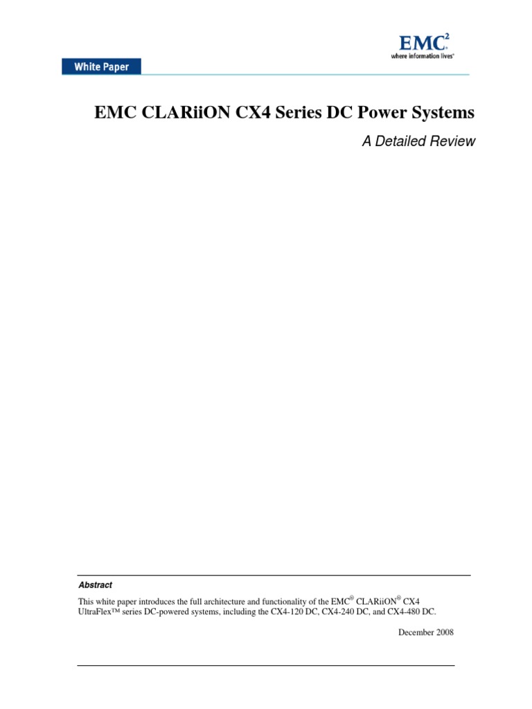Emc Clariion Cx4 Series DC Power Systems: A Detailed Review | PDF ...