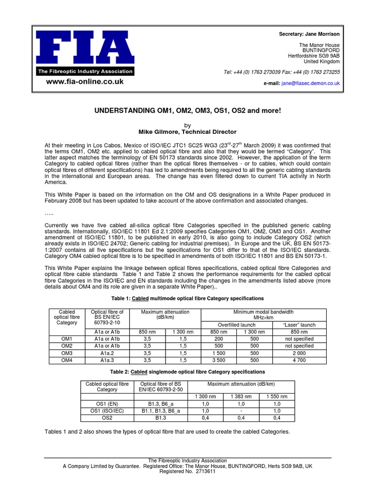 UNDERSTANDING OM1, OM2, OM3, OS1, OS2 and More!: Mike Gilmore ...