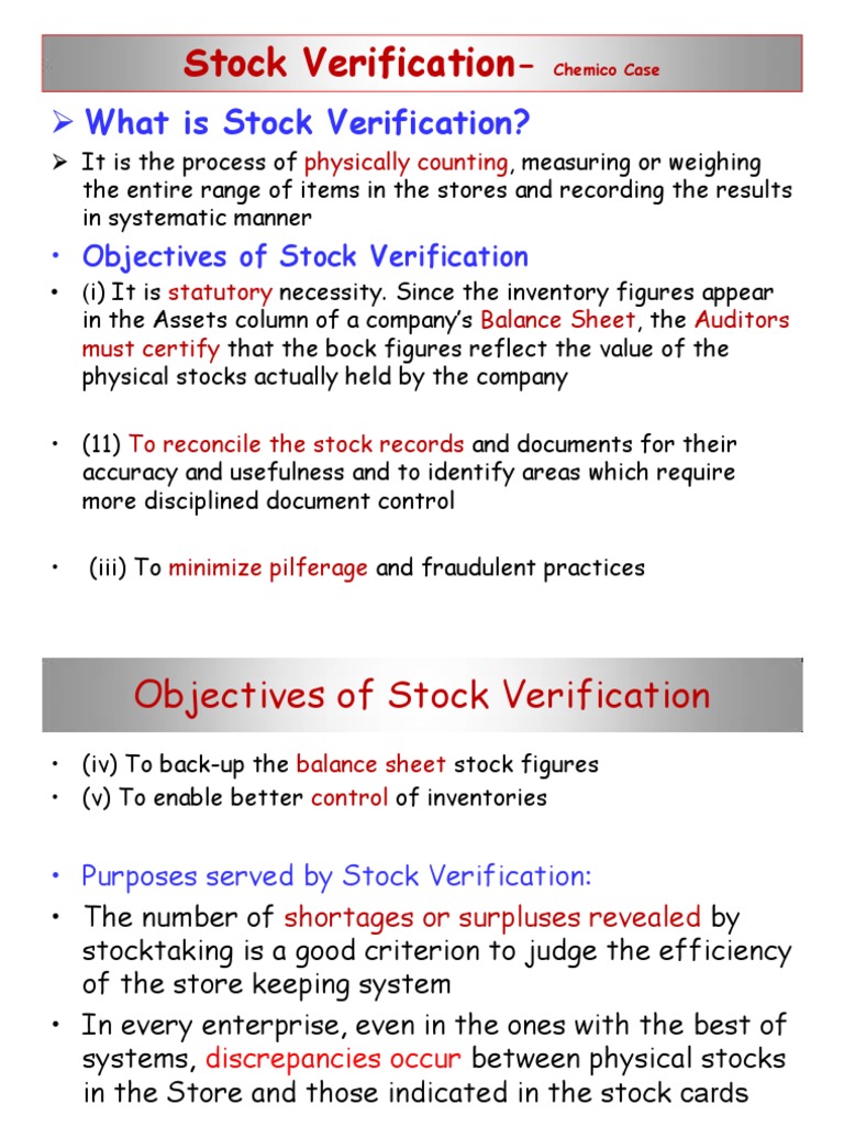 Stock Verification Methods and Objectives | PDF | Inventory | Paint