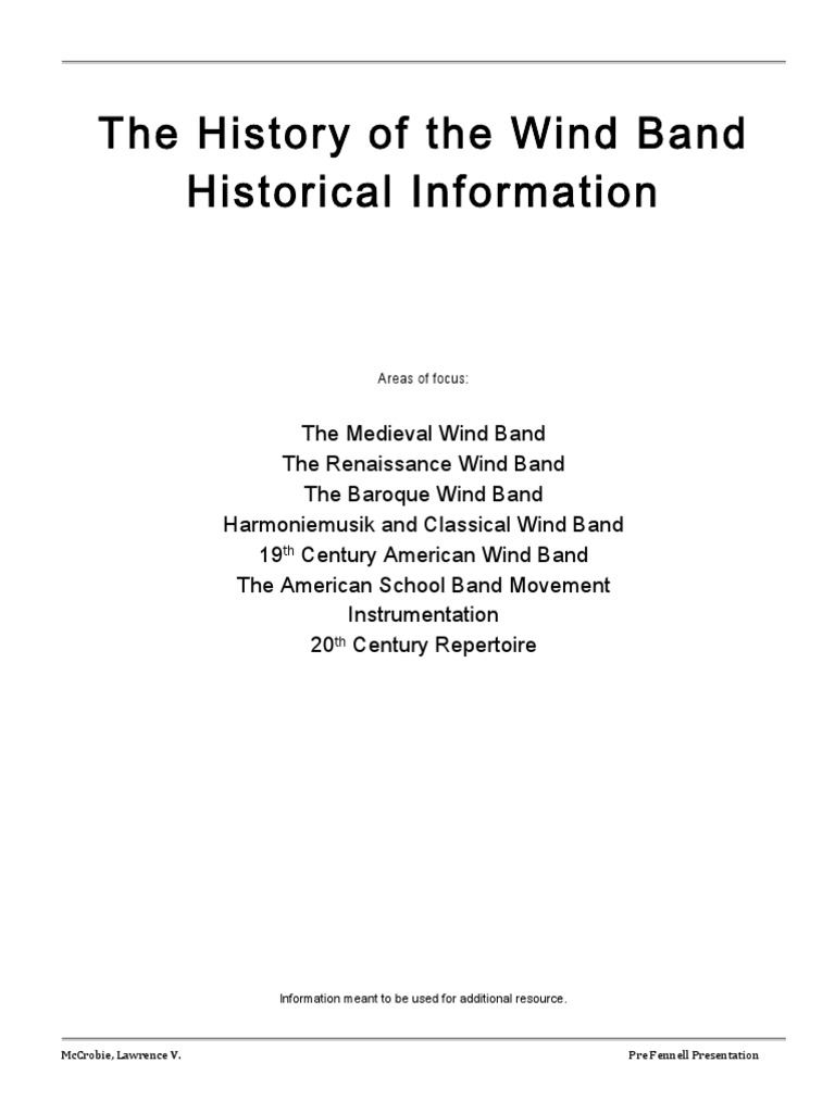 History of the Wind Band | PDF | Bassoon | Musical Instruments