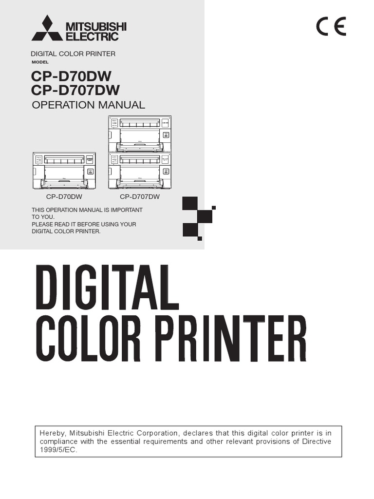CP-D70DW CP-D707DW: Operation Manual | PDF | Printer (Computing) | Electromagnetic Interference