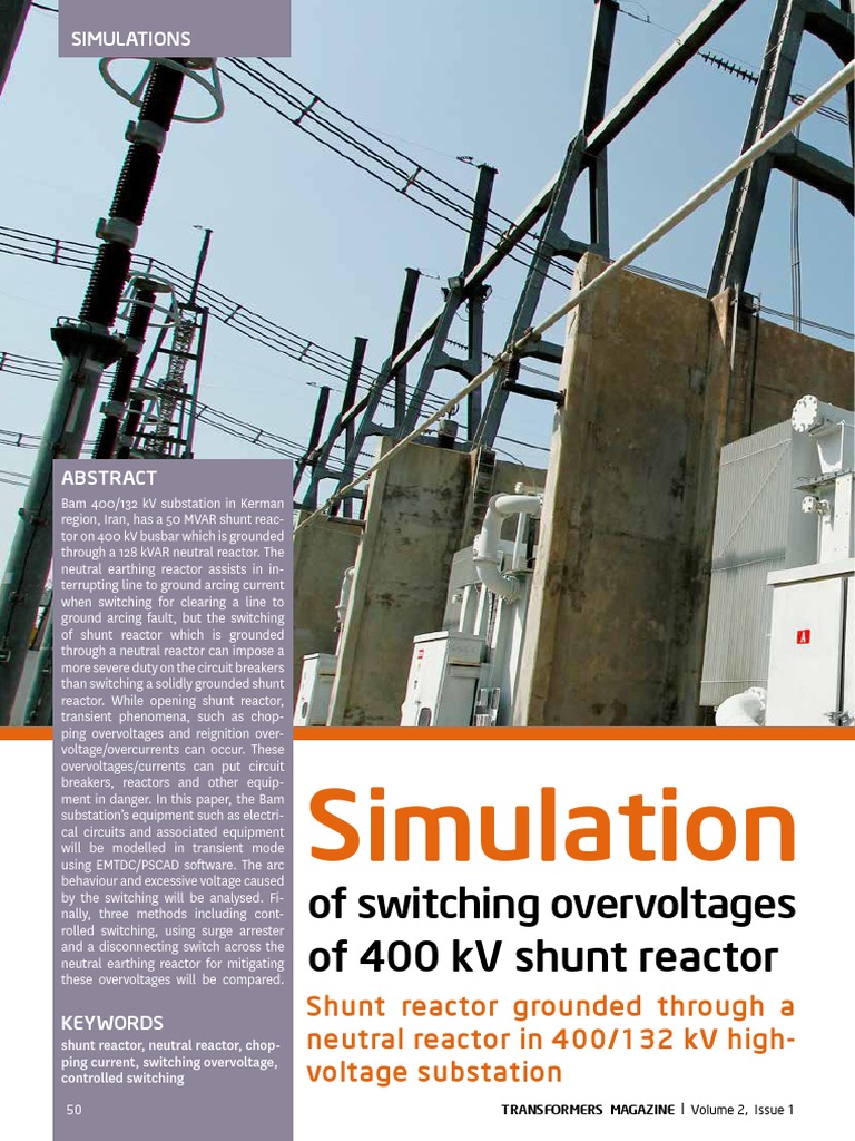 Simulation: of Switching Overvoltages of 400 KV Shunt Reactor | PDF ...