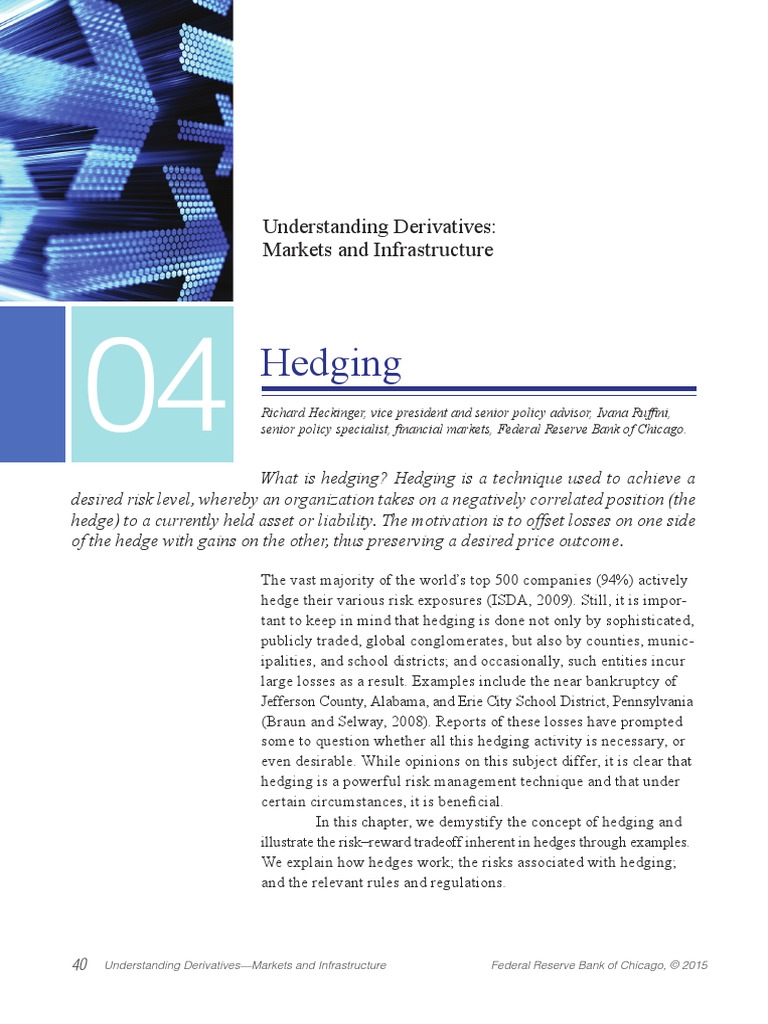 Understanding Derivatives Chapter 4 Hedging PDF | Download Free PDF | Hedge (Finance ...
