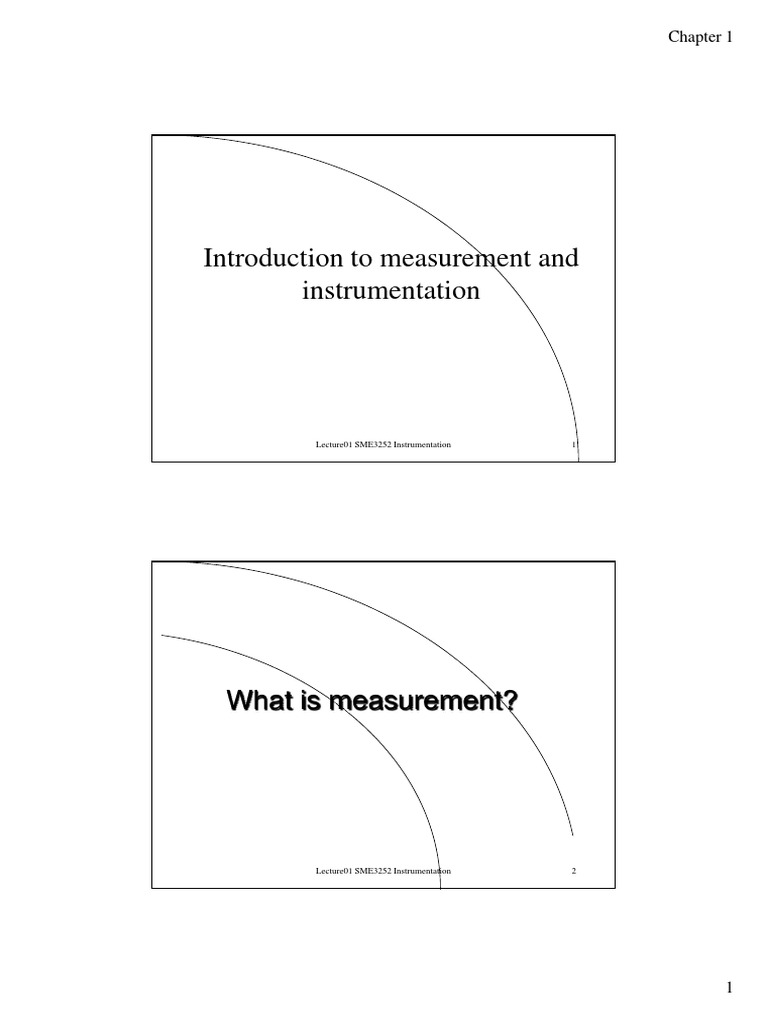 Lecture 1 Introduction To Instrumentation and Measurement | PDF ...