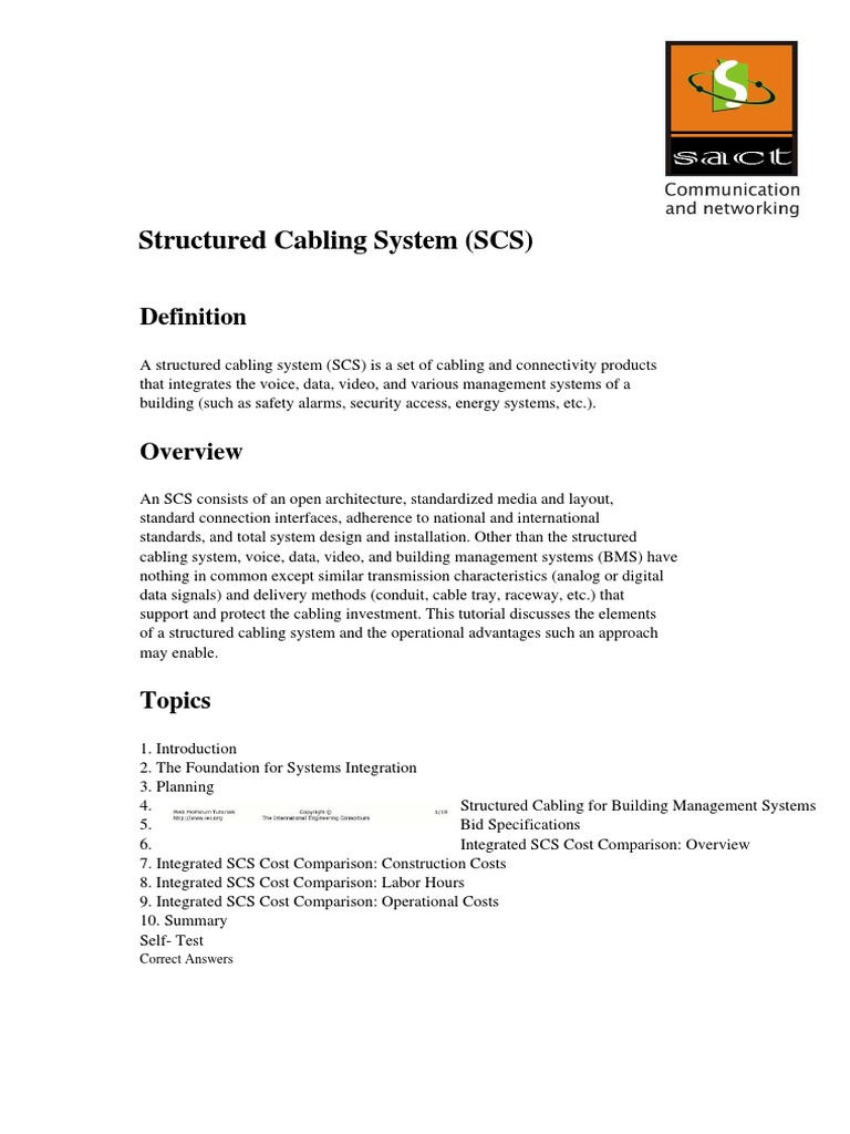 Structure Cabling Systems PDF | PDF | Electrical Resistance And ...