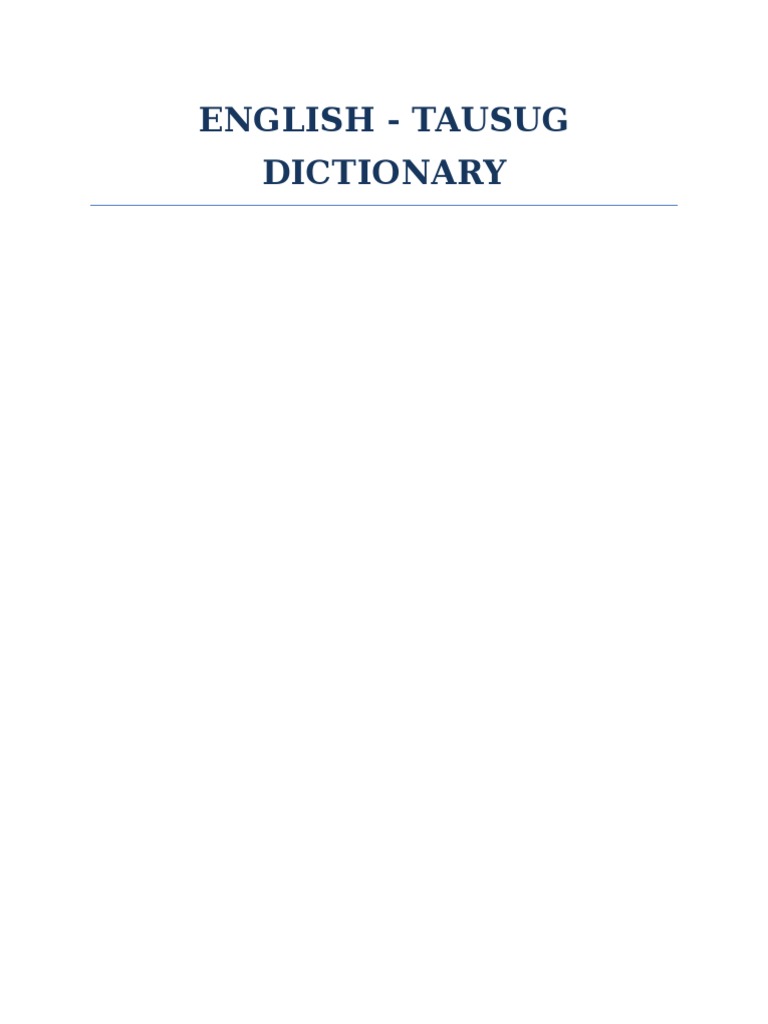 English - Tausug Dictionary | PDF | Religion & Spirituality