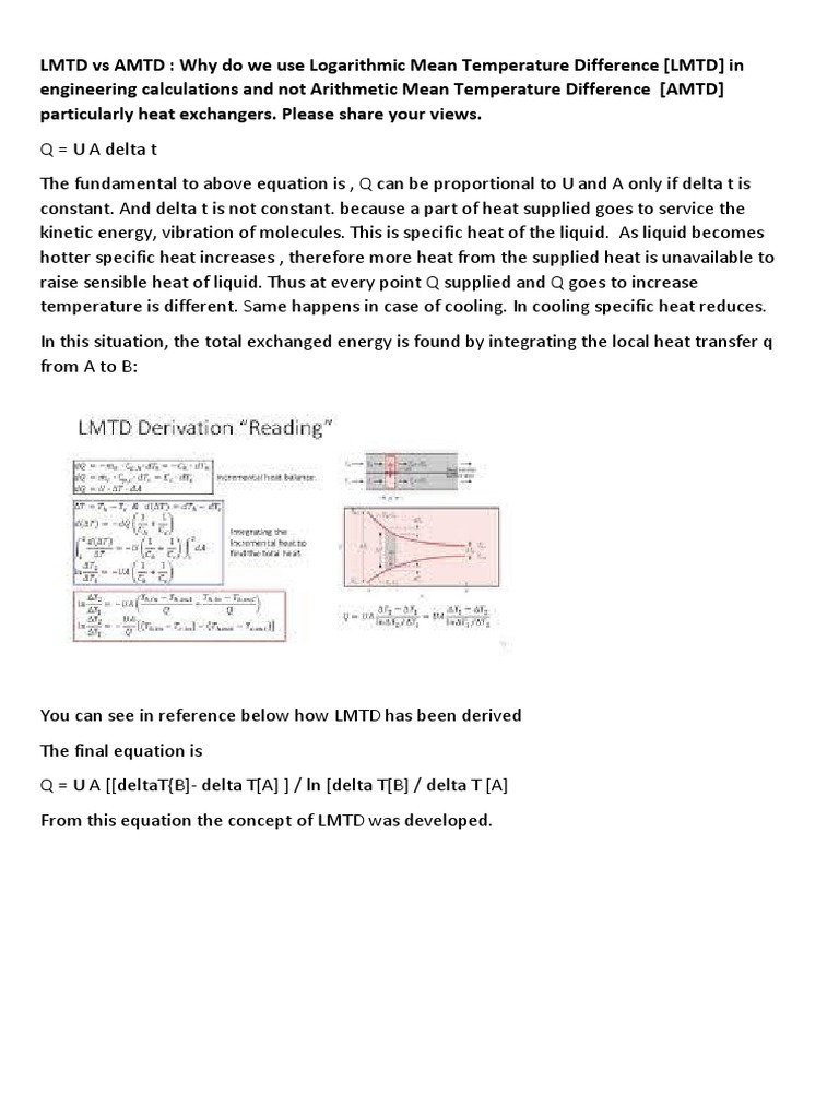 LMTD Vs AMTD | PDF