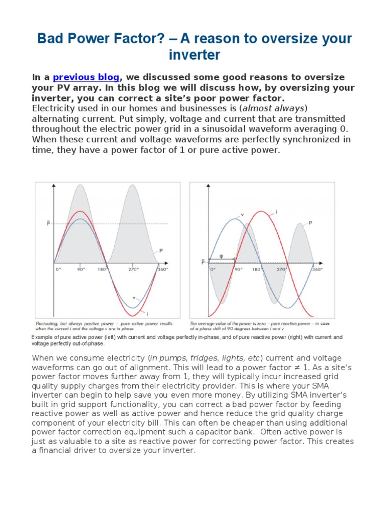 Bad Power Factor? - A Reason To Oversize Your Inverter: Previous Blog ...
