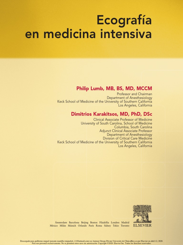 Ecografía en Medicina Intensiva: Philip Lumb, MB, BS, MD, MCCM | PDF ...