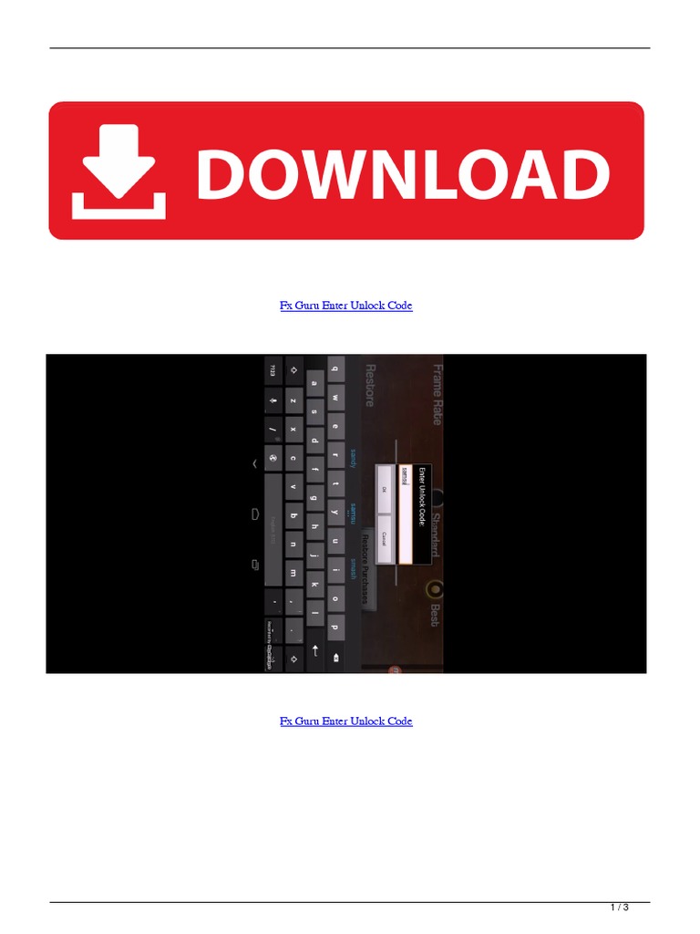FX Guru Enter Unlock Code PDF | PDF | Personal Digital Assistant ...