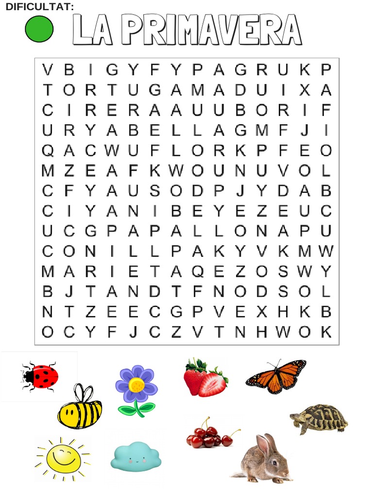 Sopa de lletras de LA PRIMAVERA
