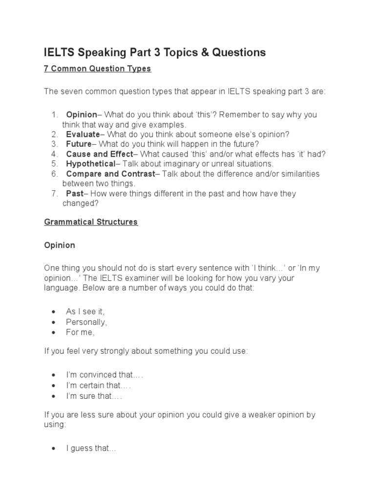 IELTS Speaking Part 3 Topics | PDF | Master Of Business Administration ...