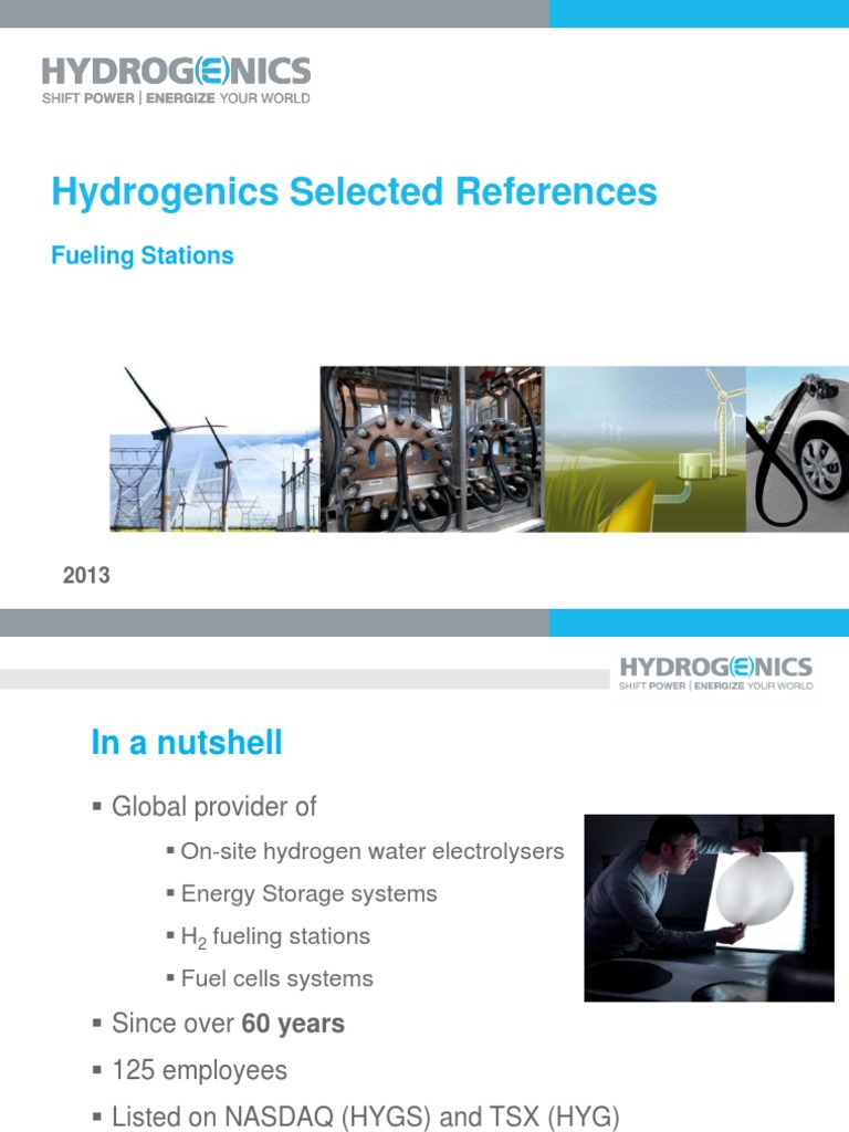 Hydrogenics Selected References: Fueling Stations | PDF | Fuel Cell ...