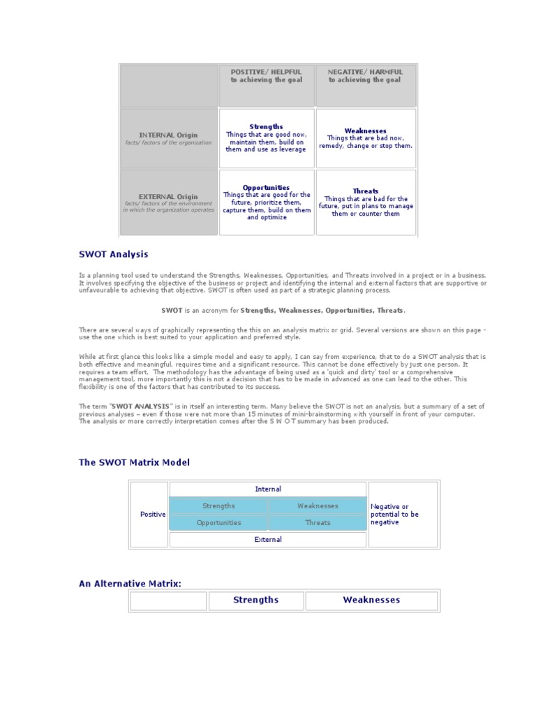 SWOT Analysis | PDF | Swot Analysis | Psychology