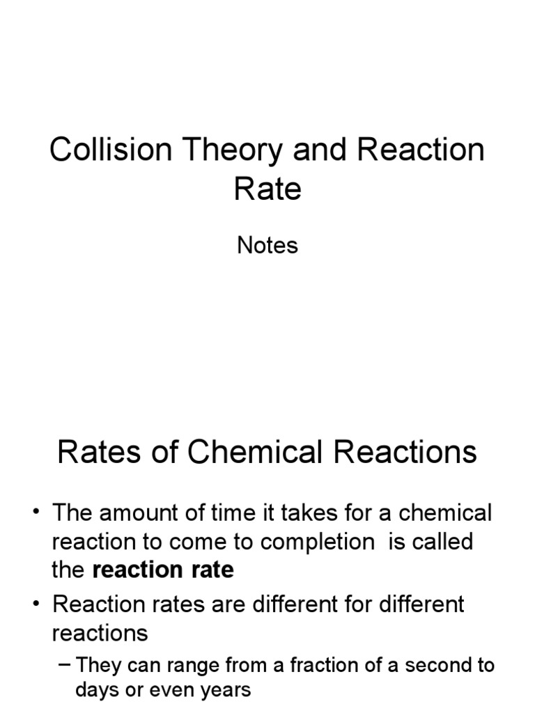 Collision Theory and Reaction Rate | PDF