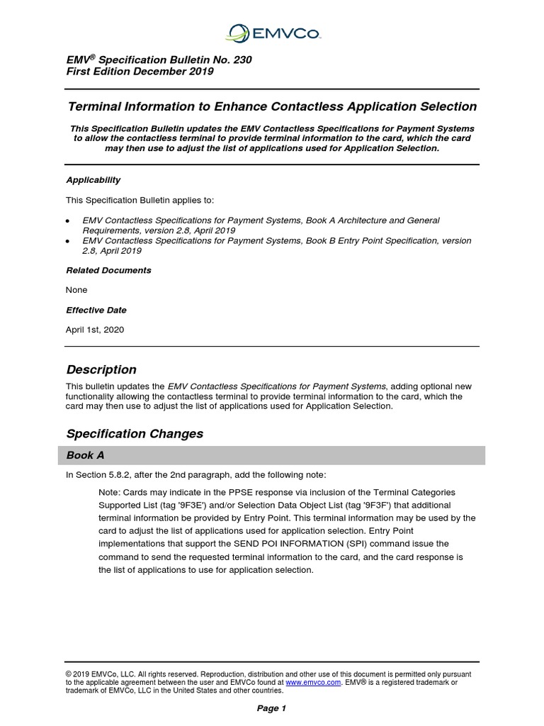 Terminal Information To Enhance Contactless Application Selection | PDF ...