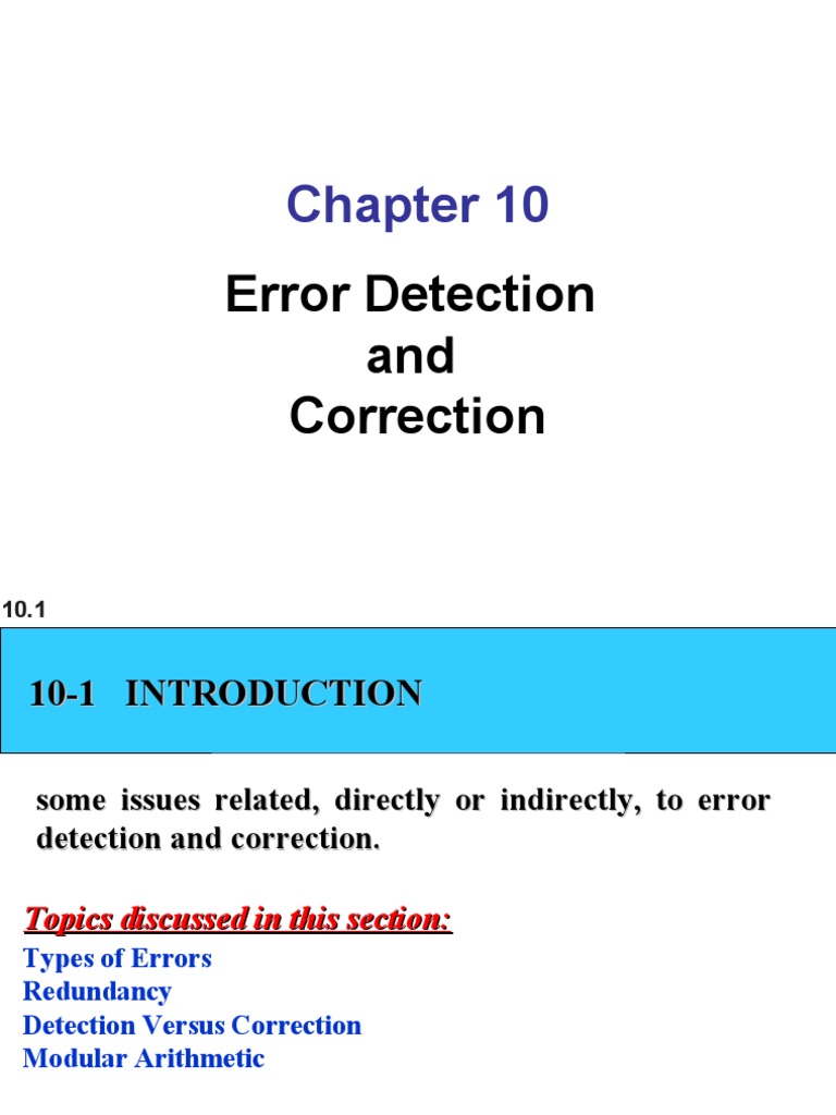 Error Detection Data Communication Pdf Error Detection And Correction Fault Tolerance