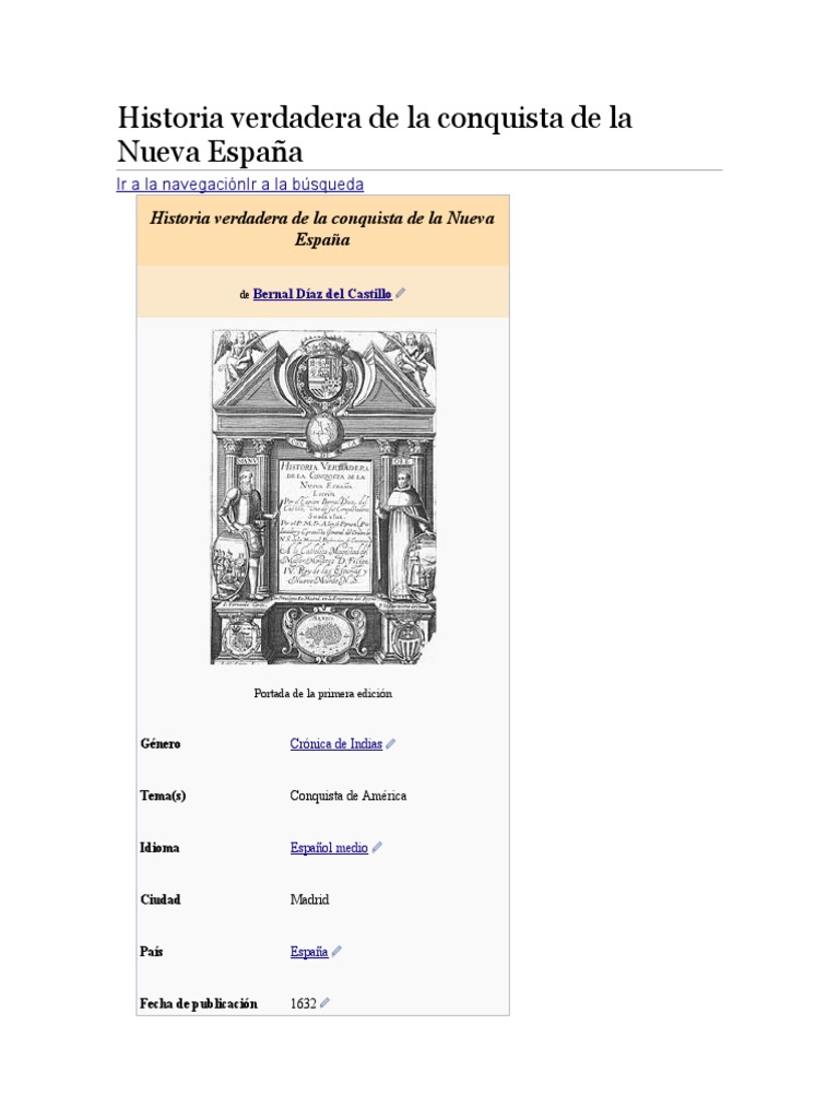 Historia Verdadera de La Conquista de La Nueva España | PDF | azteca ...