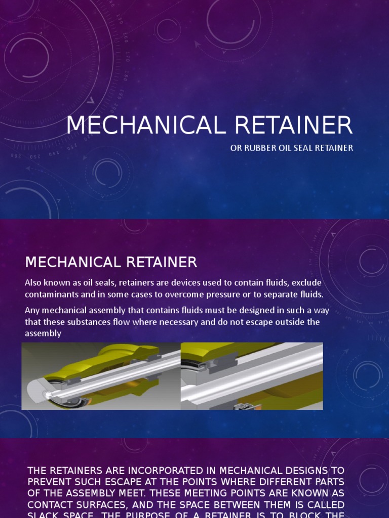 Mechanical Retainer: or Rubber Oil Seal Retainer | PDF