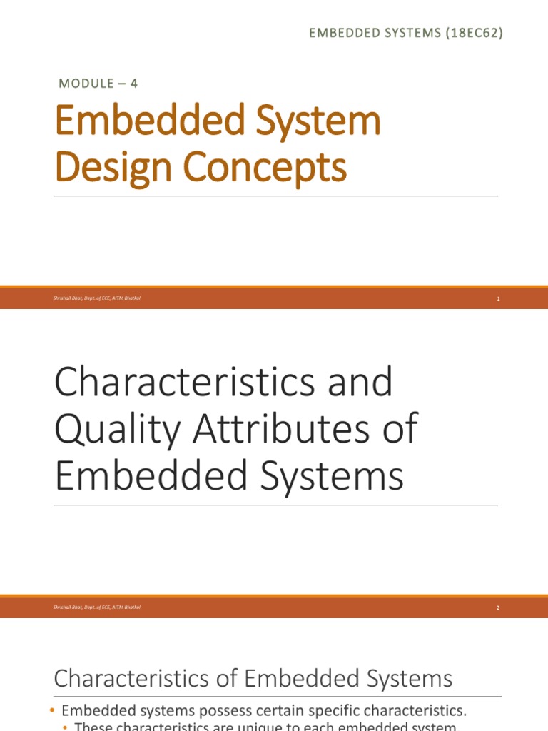 Embedded Systems (18EC62) - Embedded System Design Concepts (Module 4 ...