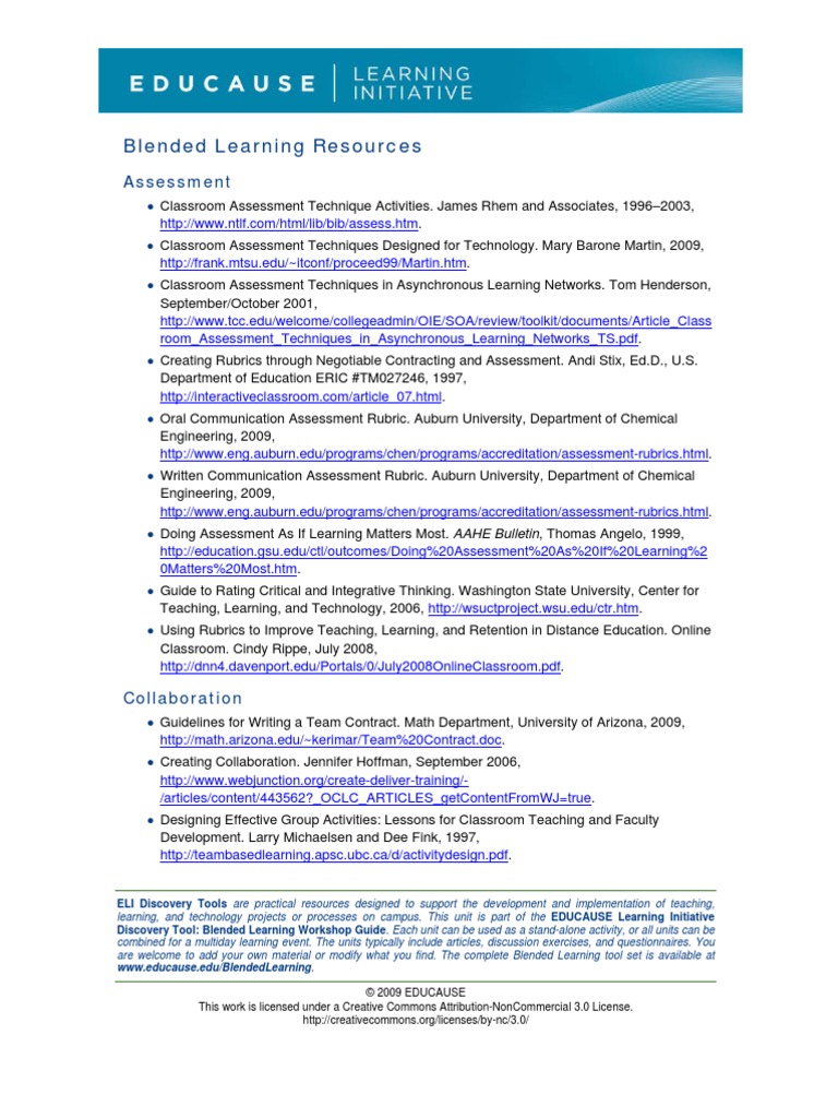 Blended Learning Resources | PDF | Educational Technology | Distance ...
